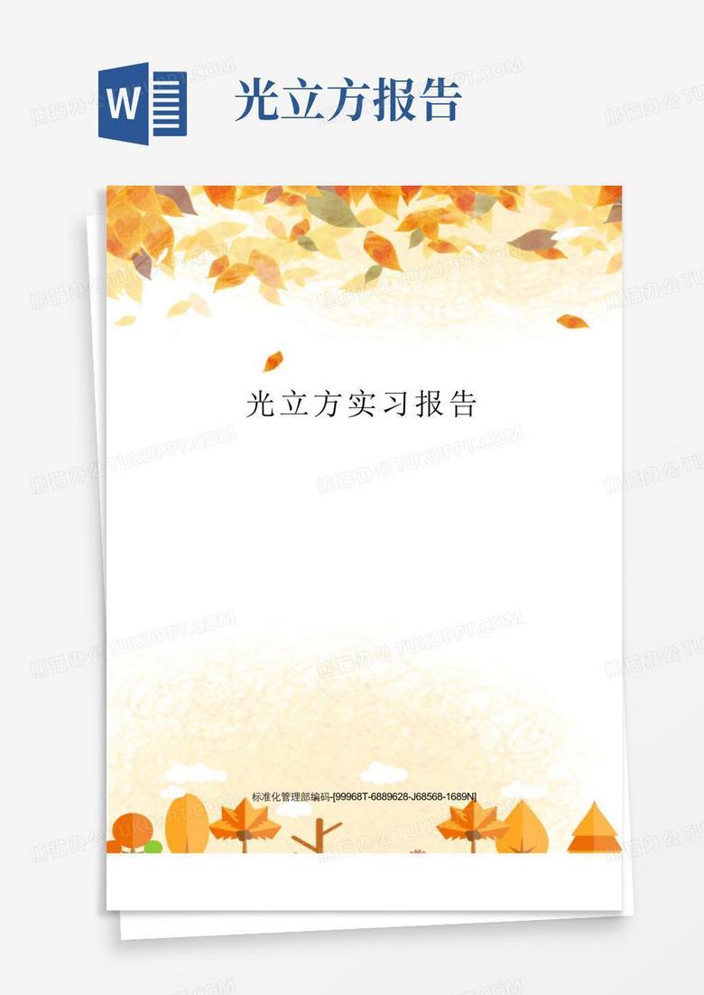 光立方实习报告精修订 图文Word模板下载 编号lwwgbrav 熊猫办公