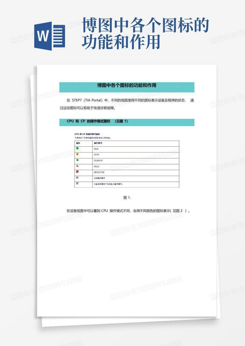 博图中各个图标的功能和作用Word模板下载 编号qzrbopro 熊猫办公