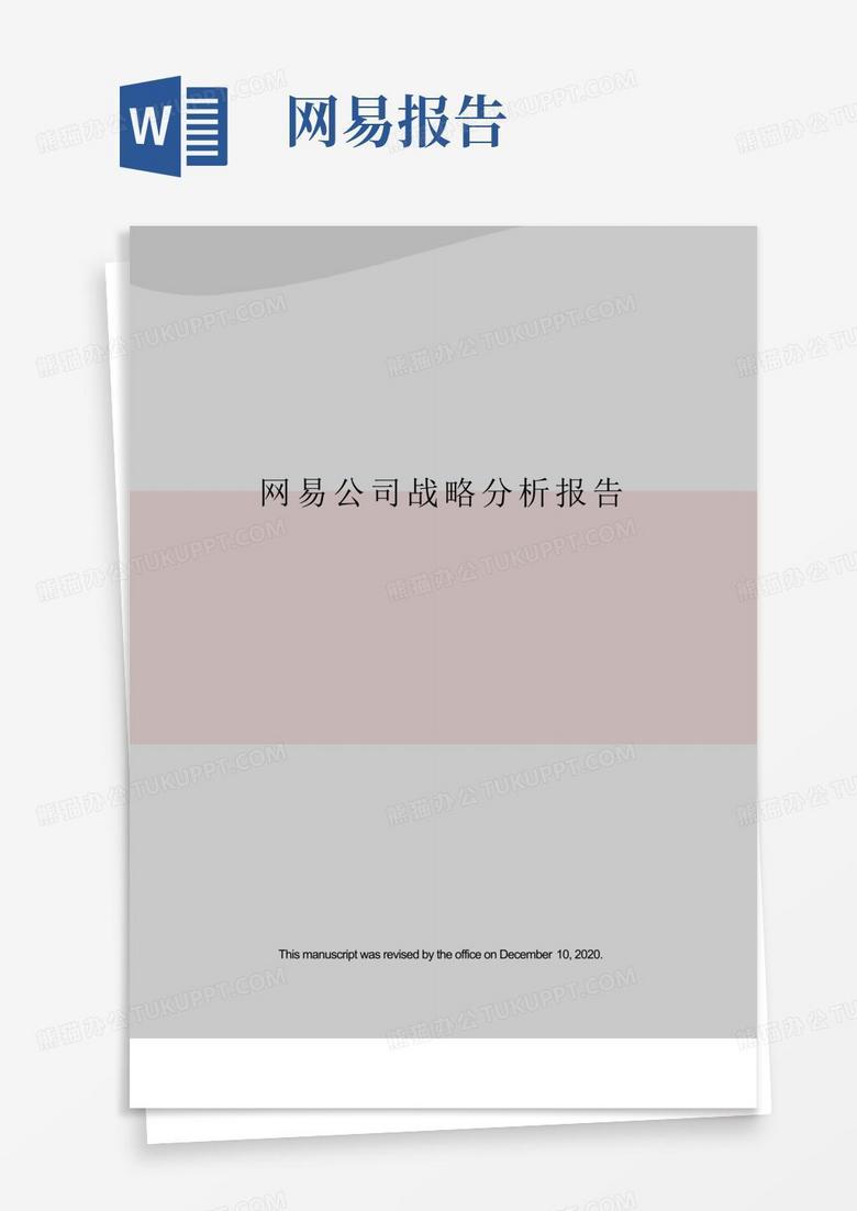 网易公司战略分析报告 图文Word模板下载 编号lydaevgj 熊猫办公