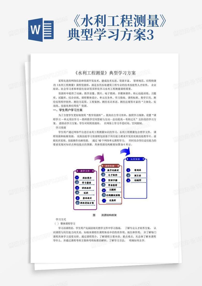 水利工程测量典型学习方案3Word模板下载 编号qrprbvyg 熊猫办公