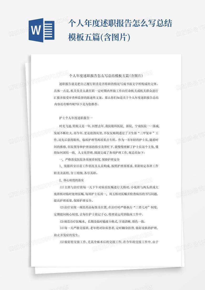 个人年度述职报告怎么写总结五篇 含图片 Word模板下载 编号lkjwoxmm 熊猫办公