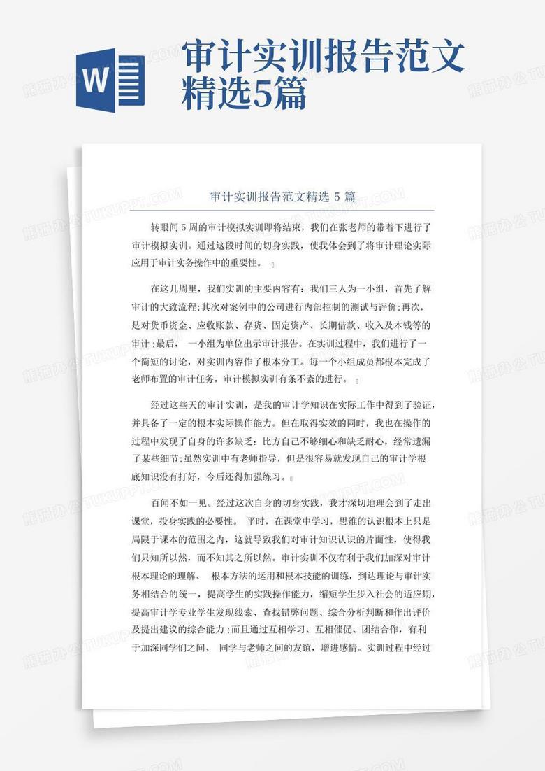 审计实训报告范文精选5篇Word模板下载 编号ljnmgwzy 熊猫办公