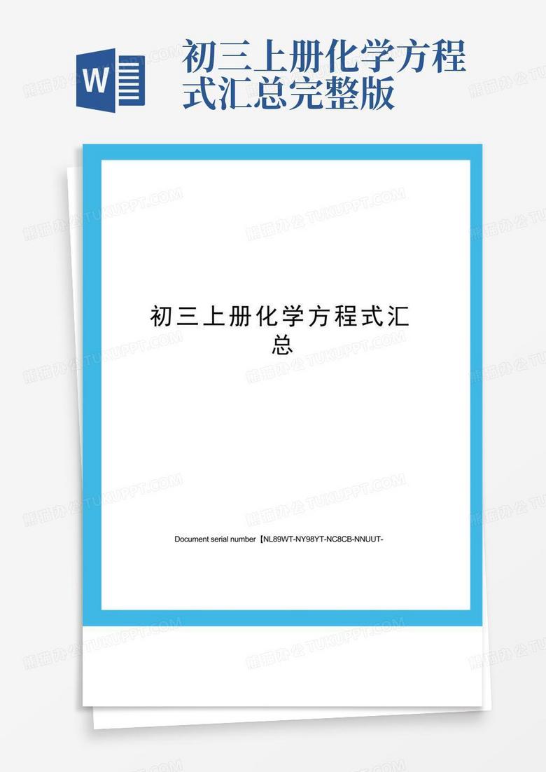 初三上册化学方程式汇总完整版Word模板下载 编号lkjazbna 熊猫办公