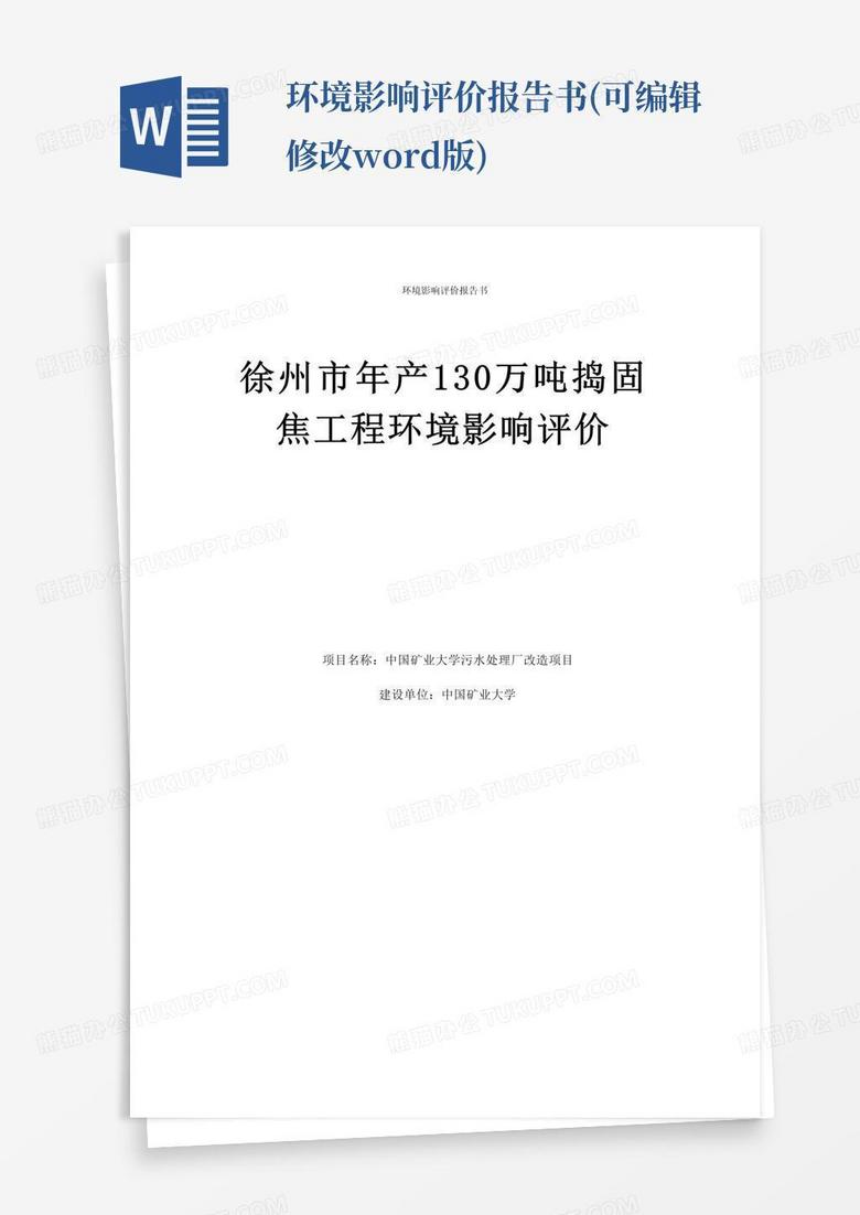 环境影响评价报告书 可编辑修改版 Word模板下载 编号lkymgvyd 熊猫办公