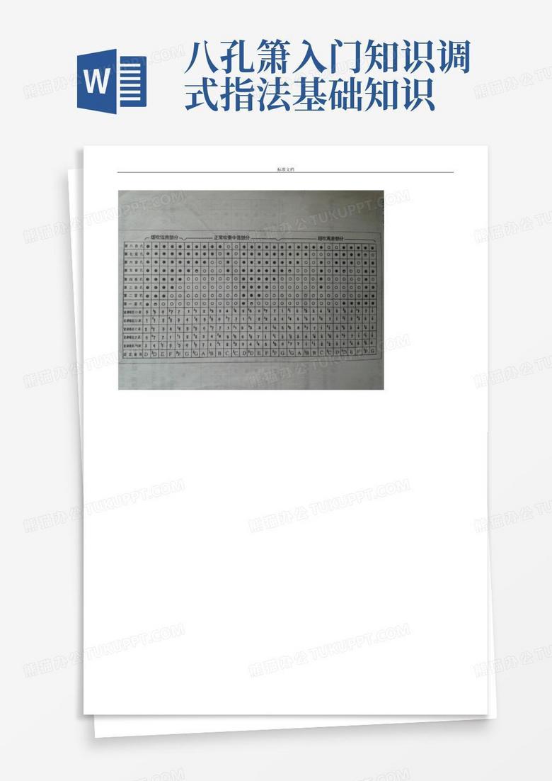 八孔箫入门知识调式指法基础知识Word模板下载 编号qdrzrzao 熊猫办公