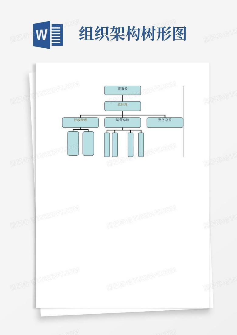 组织架构树形图 Word模板下载 编号qrkvnewz 熊猫办公