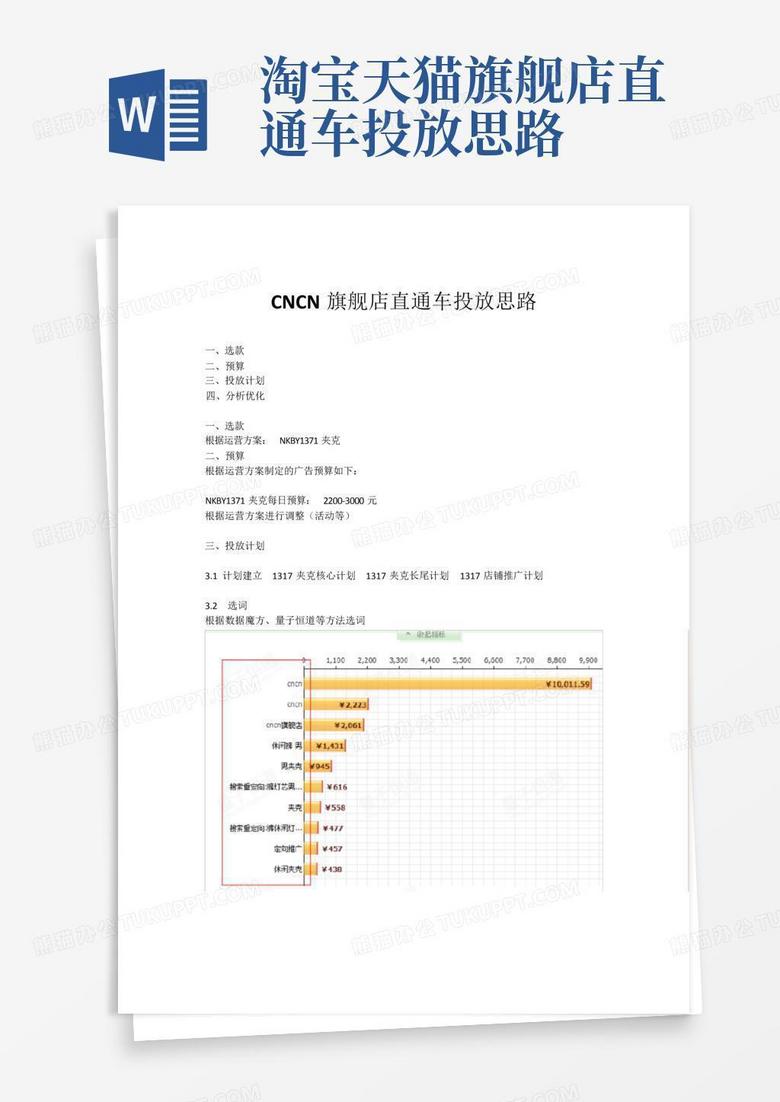 淘宝天猫旗舰店直通车投放思路 Word模板下载 编号qzjaykry 熊猫办公