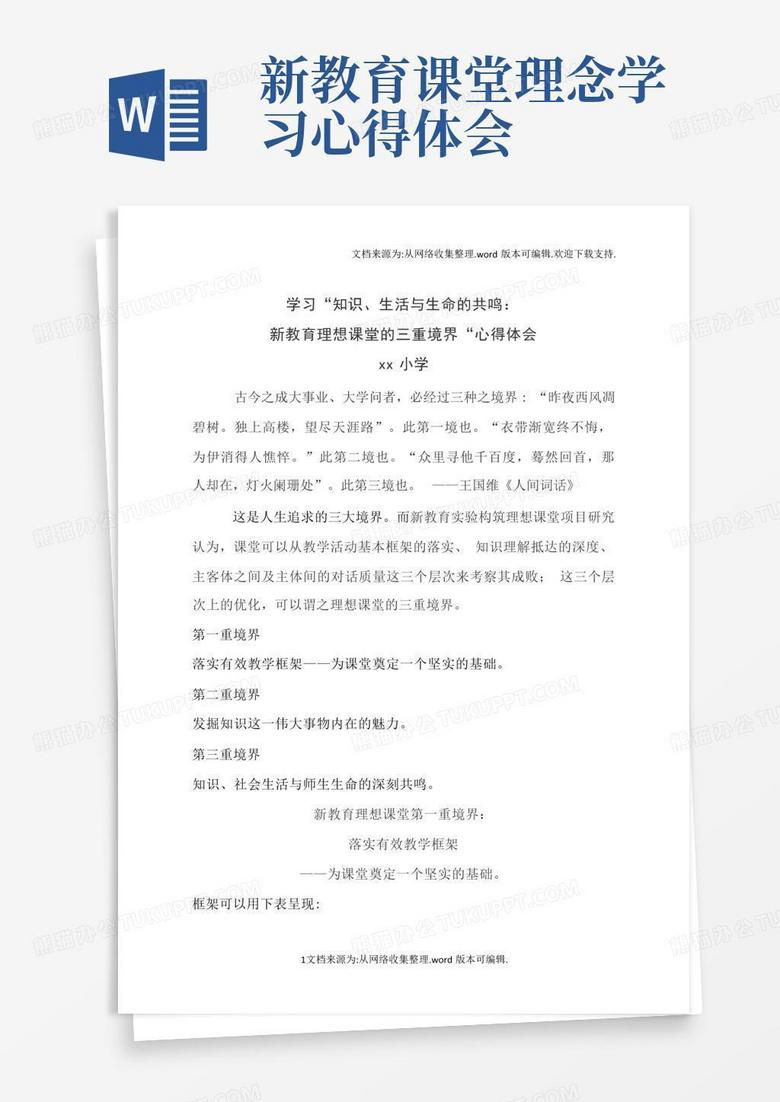 新教育课堂理念学习心得体会 Word模板下载 编号lpdgzjed 熊猫办公