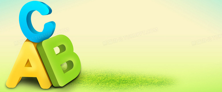 abc卡通绿色背景背景图片素材免费下载_熊猫办公