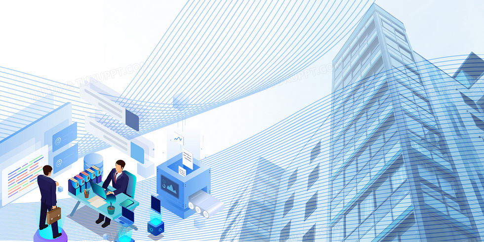 蓝色科技企业商业运营计划背景背景图片素材免费下载_熊猫办公