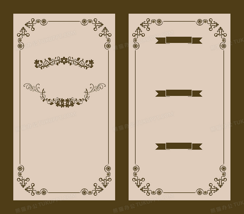 复古花纹菜单海报背景背景图片素材免费下载_熊猫办公