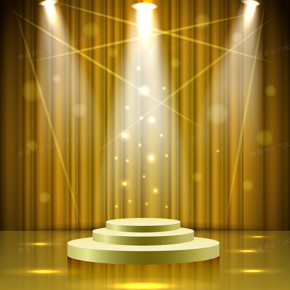 大气金壁辉煌领奖台背景背景图片素材免费下载_熊猫办公