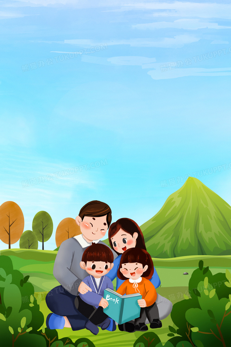 手绘卡通质感儿童家庭教育背景图片素材免费下载_熊猫办公