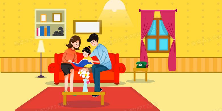 手绘卡通家庭教育背景背景图片素材免费下载_熊猫办公
