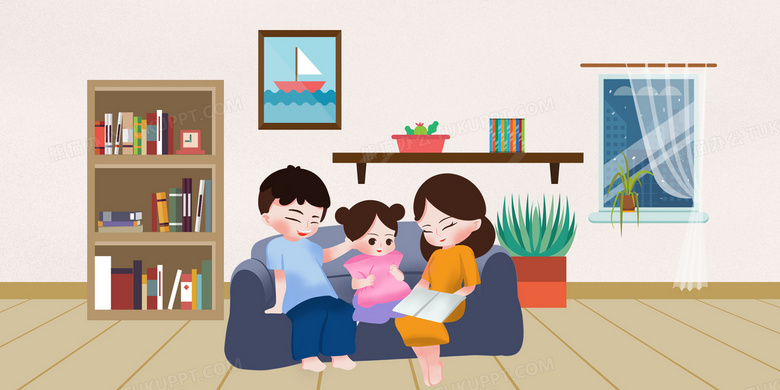 手绘插画家庭教育背景背景图片素材免费下载_熊猫办公