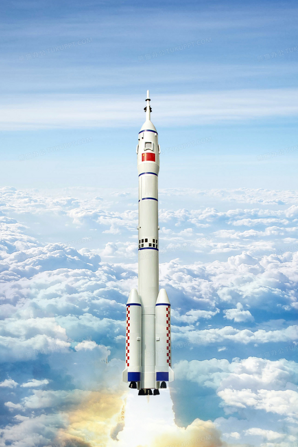 创意摄影合成航天高空火箭背景背景图片素材免费下载_熊猫办公