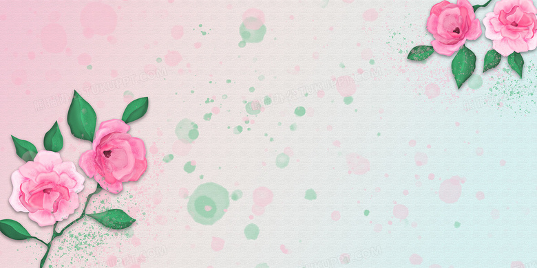 简约水彩山茶花背景背景图片素材免费下载_熊猫办公