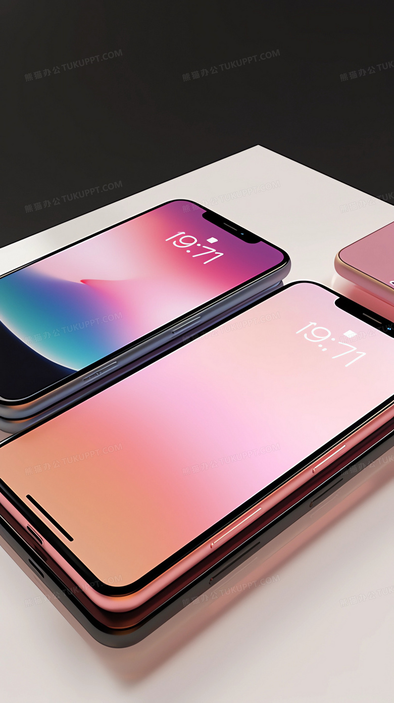 马卡龙色调手机展示模型插画图片素材下载_jpg格式_熊猫办公