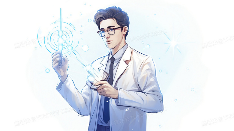卡通科研研究人员创意插画图片素材下载_jpg格式_熊猫办公