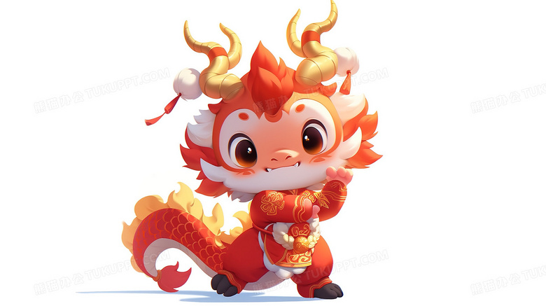 q版可爱生肖龙年卡通形象龙宝宝春节创意插画图片素材下载_jpg格式_熊猫办公
