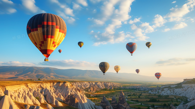 土耳其热气球旅行度假宣传图片插画图片素材下载_jpg格式_熊猫办公