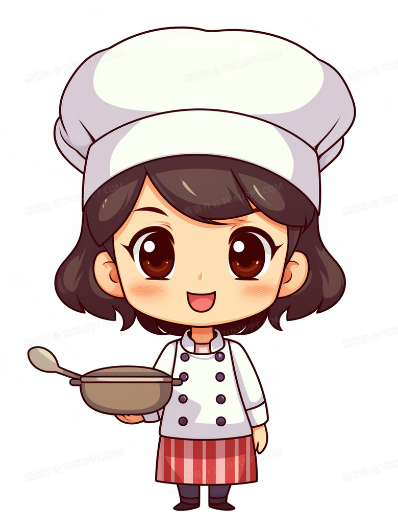 端着食物的女厨师职业可爱卡通插画图片素材下载_jpg格式_熊猫办公