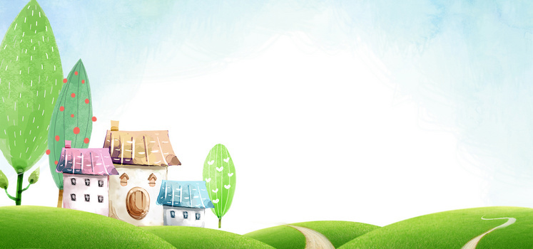 卡通房子ppt模板,房子模板,房子线条模板_大山谷图库