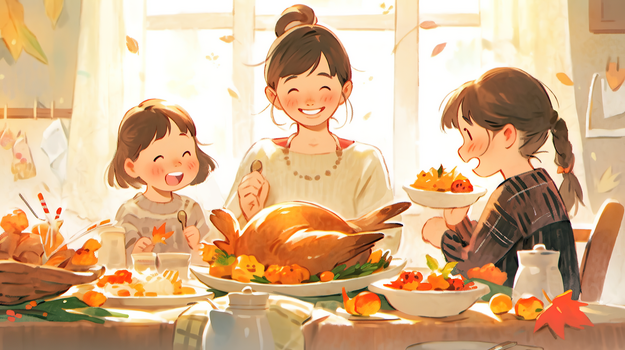 妈妈和孩子一起参加春节庆祝活动插画图片素材下载格式熊猫办公