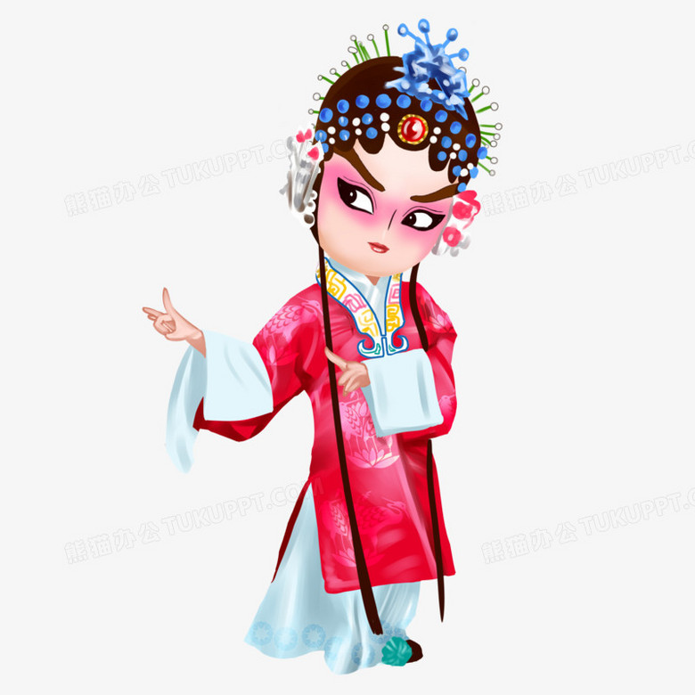 手绘唱戏人物角色PNG图片素材下载_素材PNG_熊猫办公