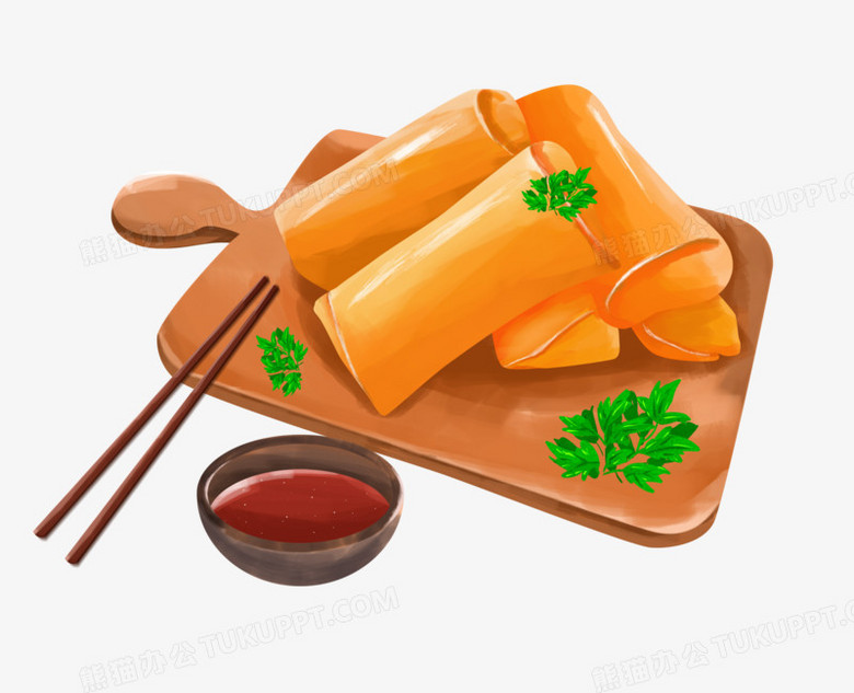手绘立春美食春卷PNG图片素材下载_手绘PNG_熊猫办公