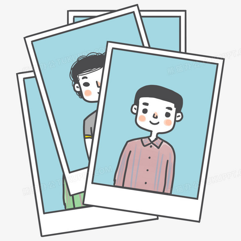 卡通可爱彩色照片简笔画PNG图片素材下载_可爱PNG_熊猫办公