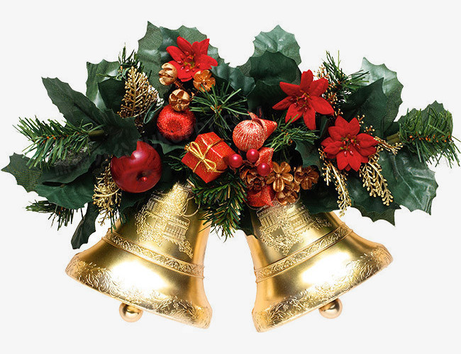 精制的圣诞节金色铃铛PNG图片素材下载_金色PNG_熊猫办公