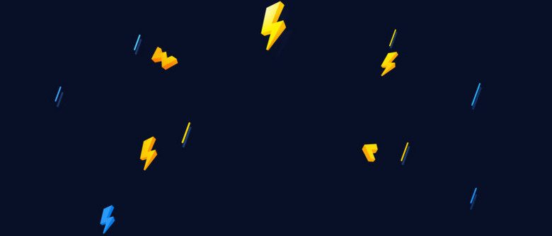 手绘创意闪电造型卡通PNG图片素材下载_闪电PNG_熊猫办公