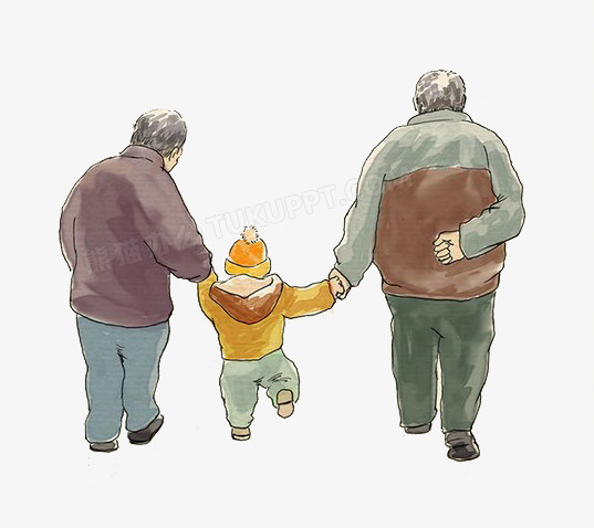 Q版背影大人牵小孩q版人物背影q版背影大山谷图库