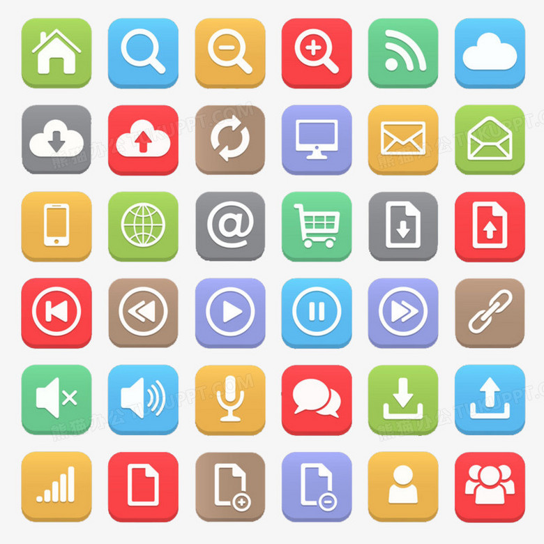 一组网页按钮PNG图片素材下载_按钮PNG_熊猫办公