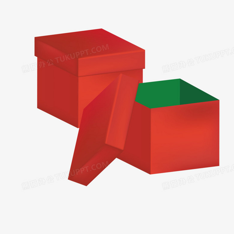 打开的红色盒子PNG图片素材下载_盒子PNG_熊猫办公