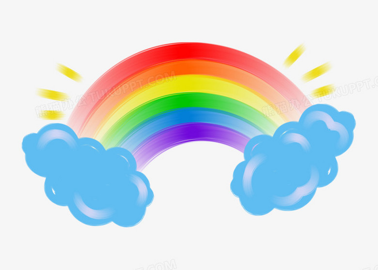手绘可爱卡通彩虹免抠元素PNG图片素材下载_可爱PNG_熊猫办公
