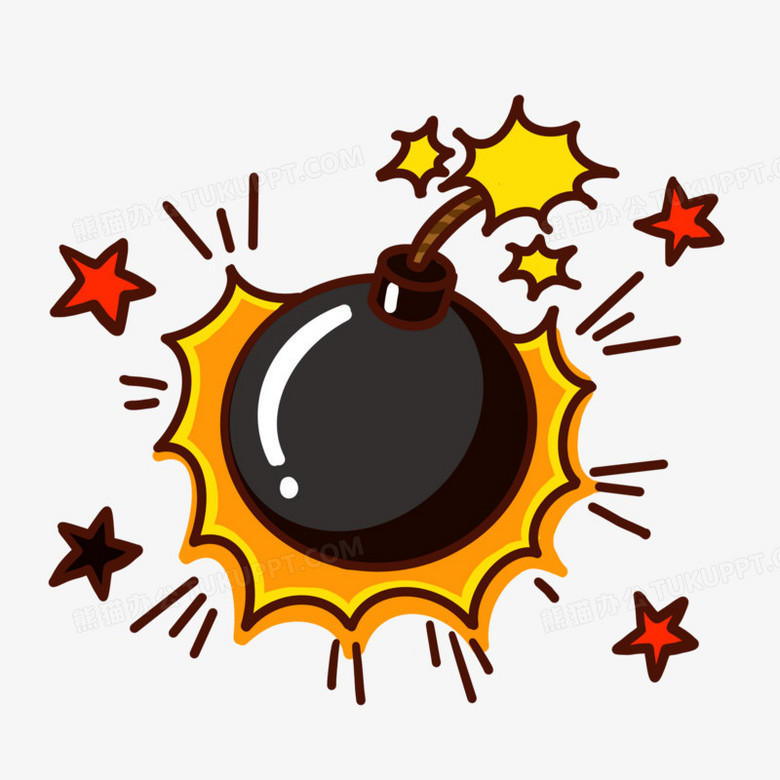 手绘卡通炸弹免抠元素PNG图片素材下载_元素PNG_熊猫办公