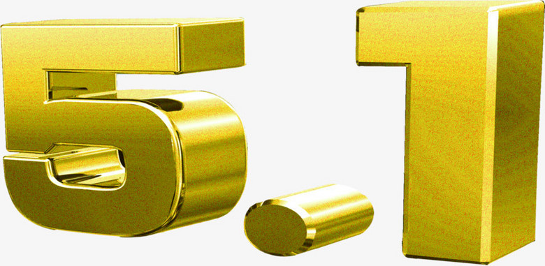 5.1渐变金色效果psd设计PNG图片素材下载_渐变PNG_熊猫办公