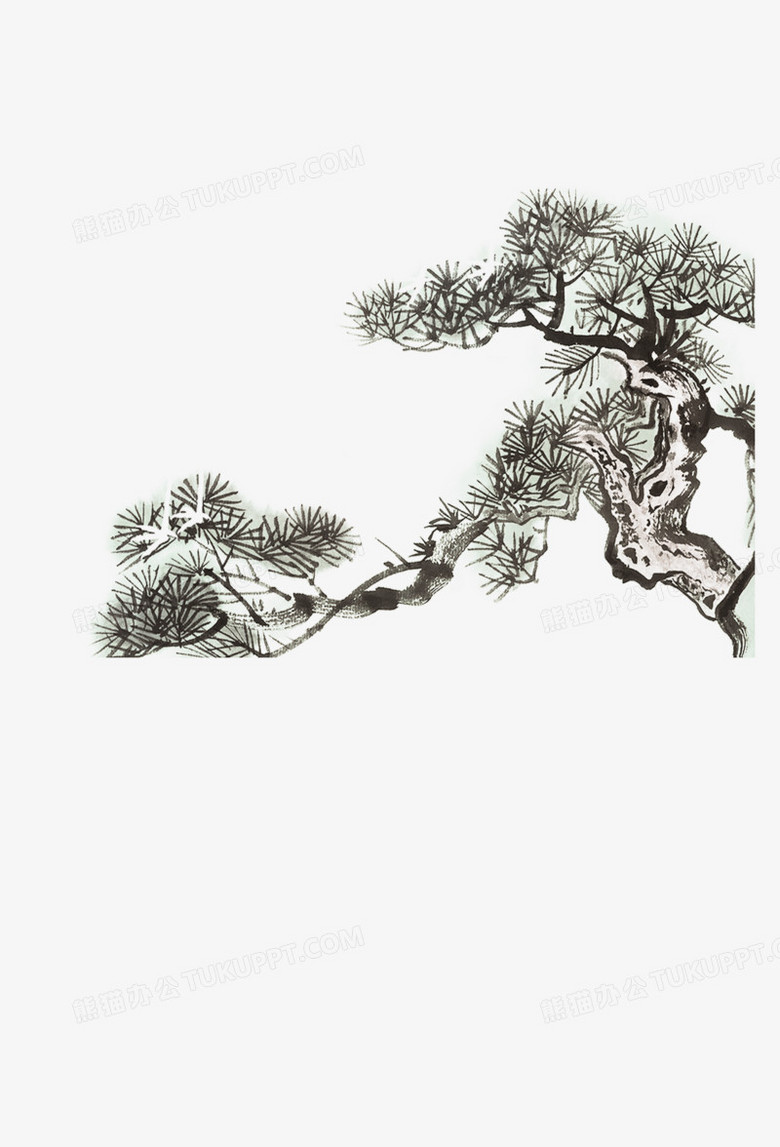 中国画松树PNG图片素材下载_松树PNG_熊猫办公
