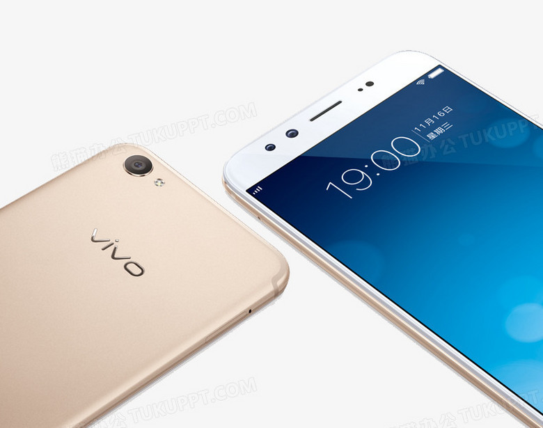 vivox9手机金色PNG图片素材下载_金色手机PNG_熊猫办公