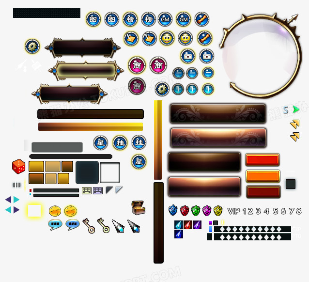 游戏ui交互游戏设计按钮PNG图片素材下载_设计PNG_熊猫办公