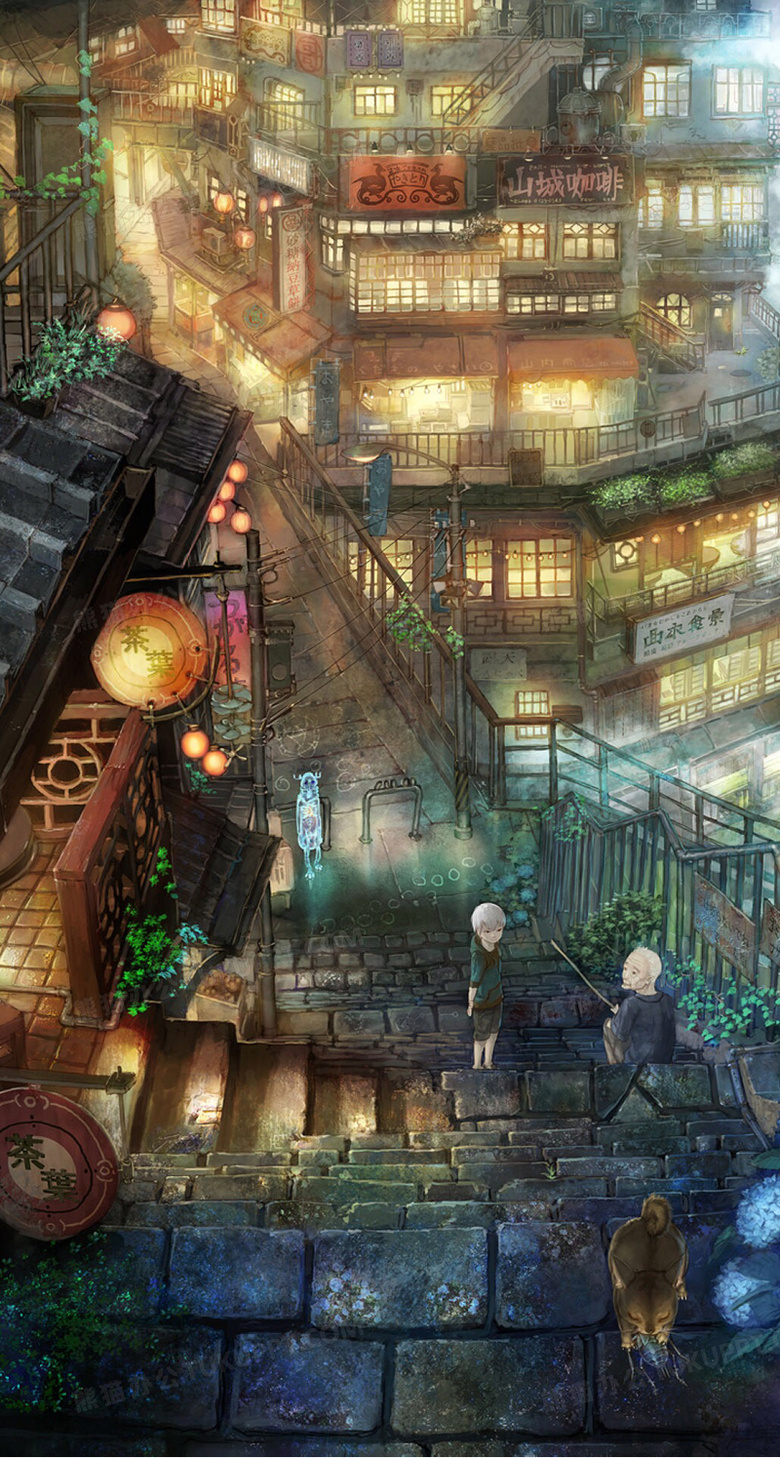 二次元城市风景图,城市风景图,城市风景图竖屏_大山谷图库