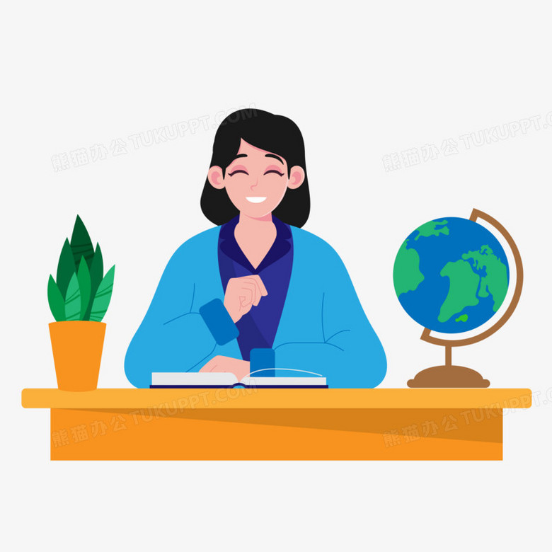 卡通手绘地理老师形象免抠元素PNG图片素材下载_手绘PNG_熊猫办公