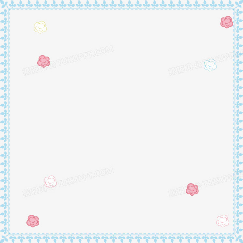 矢量手绘蓝色花边边框PNG图片素材下载_边框PNG_熊猫办公