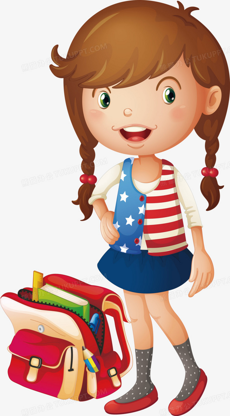 小女孩卡通矢量图PNG图片素材下载_卡通PNG_熊猫办公