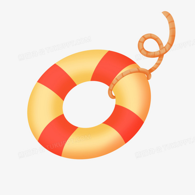 手绘卡通夏日海滩游泳圈免抠PNG图片素材下载_游泳PNG_熊猫办公