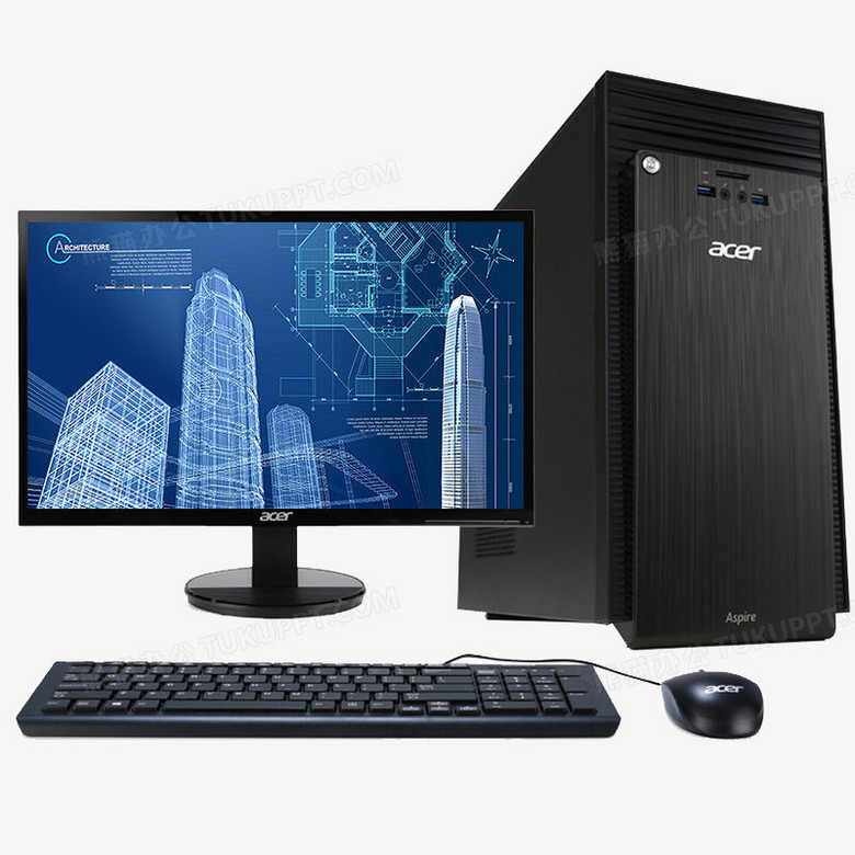 组装台式机PNG图片素材下载_台式机PNG_熊猫办公