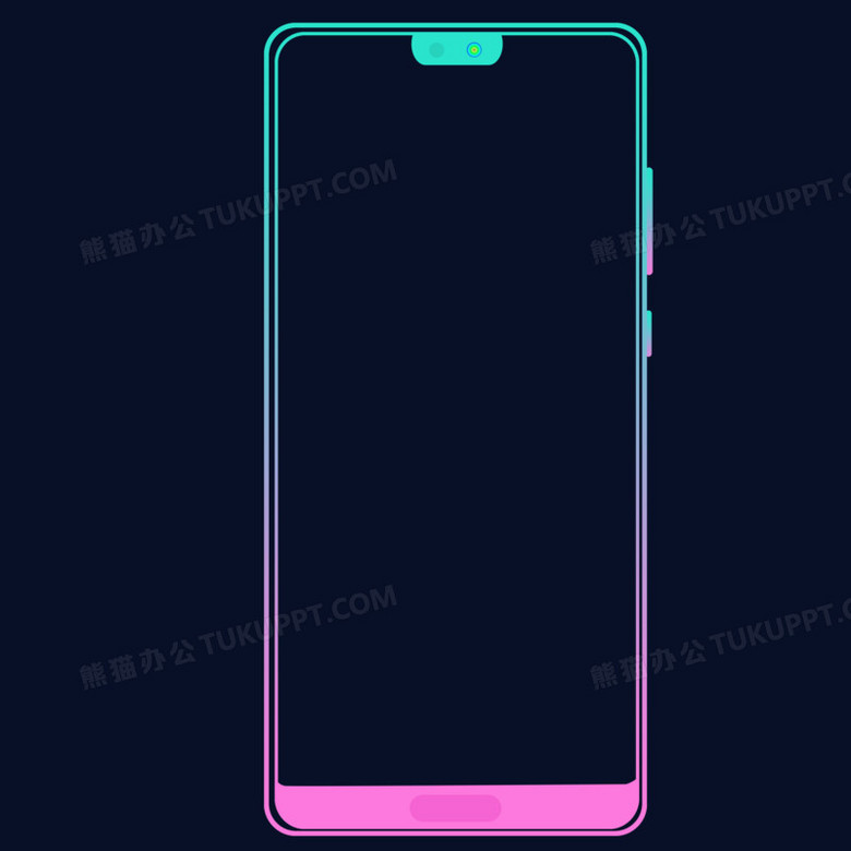 多彩镂空手机边框元素PNG图片素材下载_元素PNG_熊猫办公