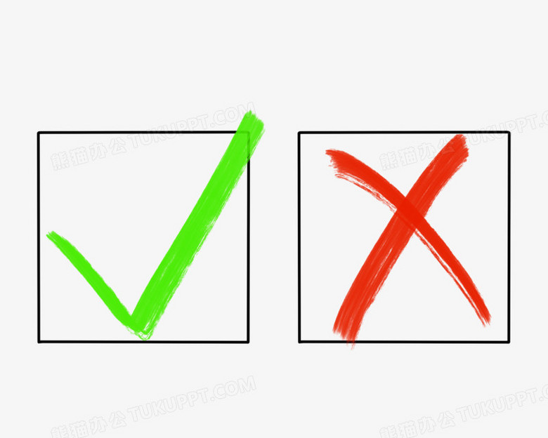 打勾打叉免抠图标插画PNG图片素材下载_插画PNG_熊猫办公